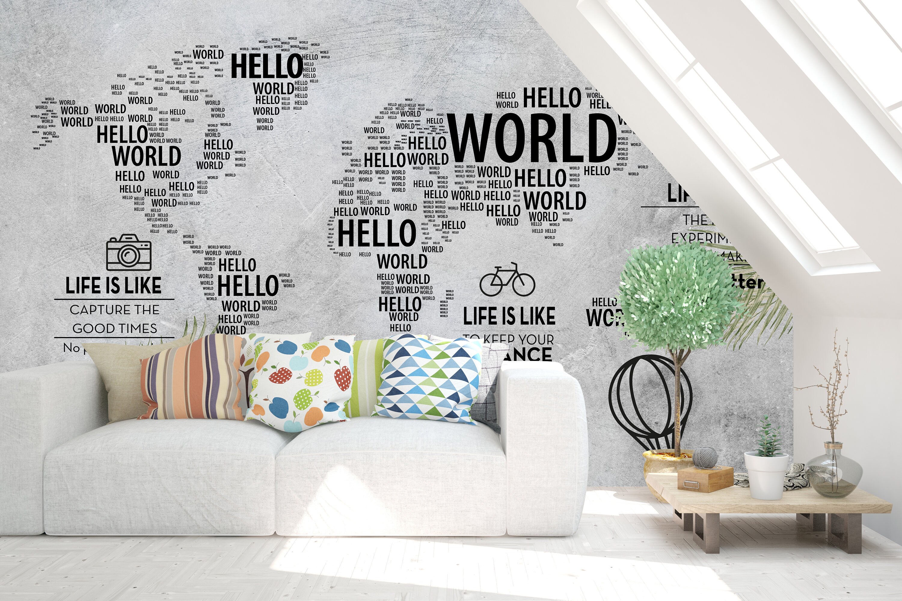 Word Wallpaper World Maps Wall Decor World Map World Map - Etsy