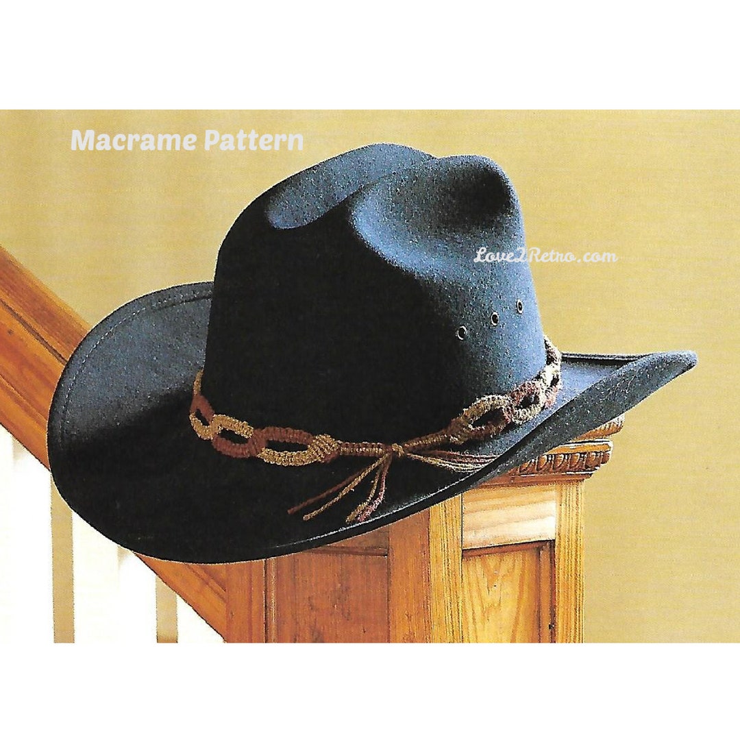 128 Vintage Cowboy Hat Band Macrame Pattern - Etsy