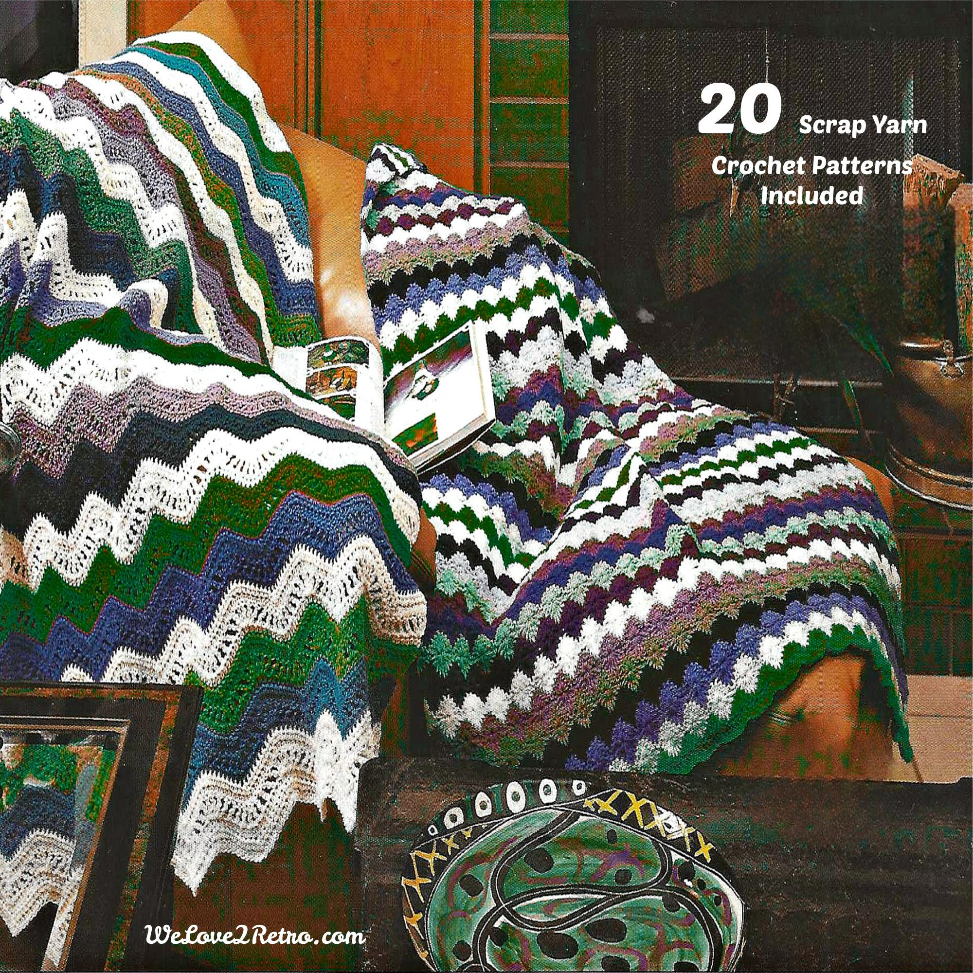 RETIREMENT-SALE*** Scrap Yarn Afghan Crochet Pattern – 20 Easy Lapghans ...