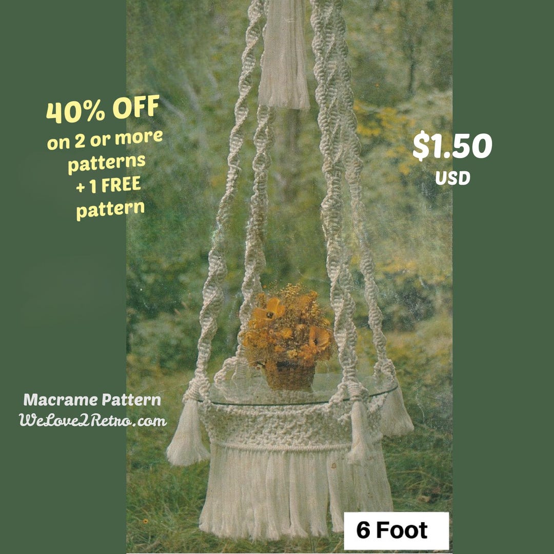 Boho Macrame Hanging Table Pattern: Easy DIY Tutorial (PDF Download) - Etsy