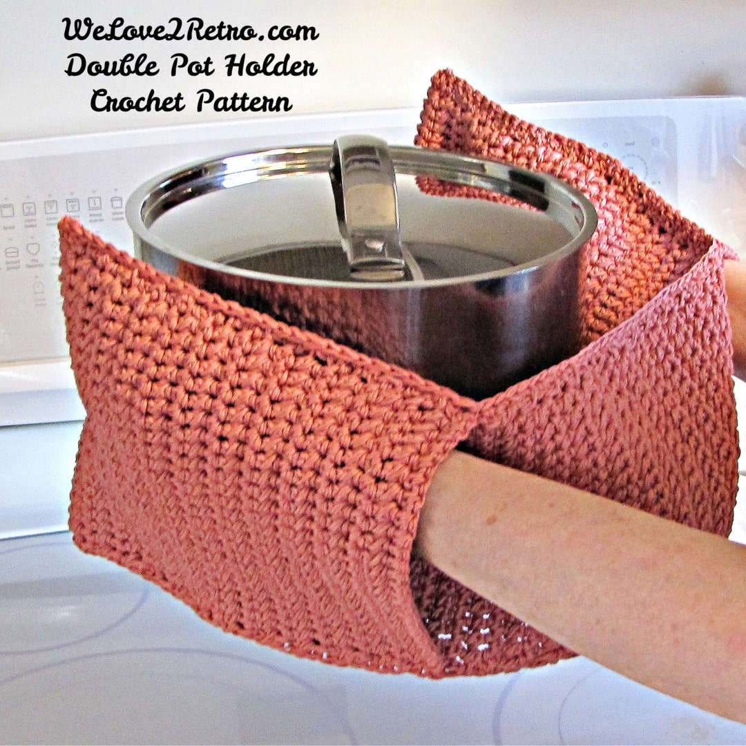 133c MY DESIGN 2 Easy Double Pot Holder Crochet PATTERN, Pot Holder ...