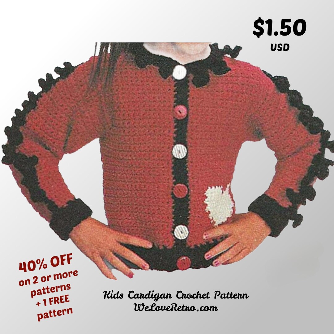 697 Kids Cardigan Crochet Pattern – Easy Handmade Jacket for Boys ...