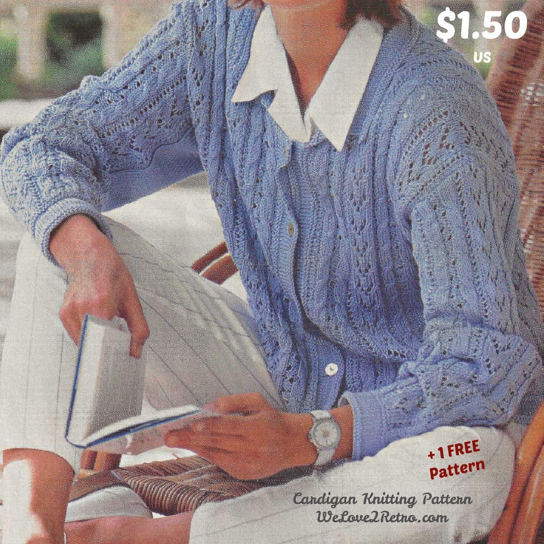 493 Cardigan Knitting Pattern for Women +1 FREE PATTERN, Handmade ...