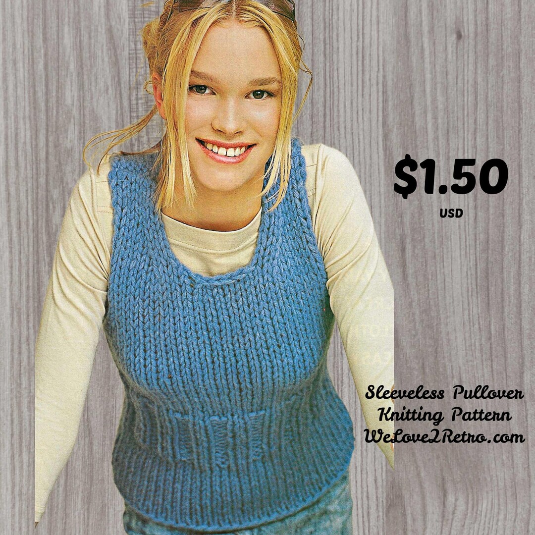 544 Vest Knitting Pattern +1 FREE PATTERN, Chunky Knit Vests, Vintage ...