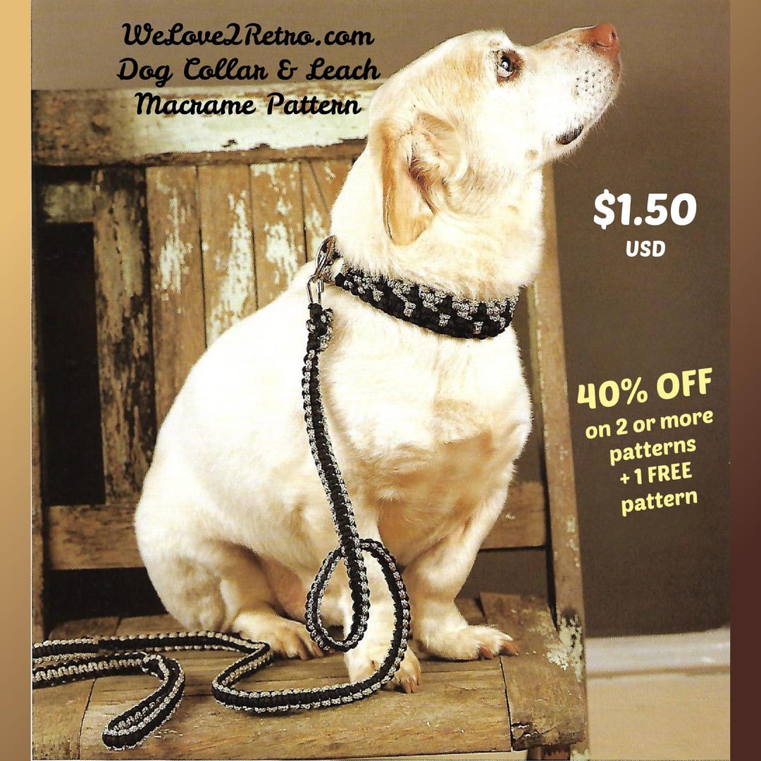 126 – Easy Macrame Pattern, Macrame for Dogs, Macrame Dog Leash, Dog ...
