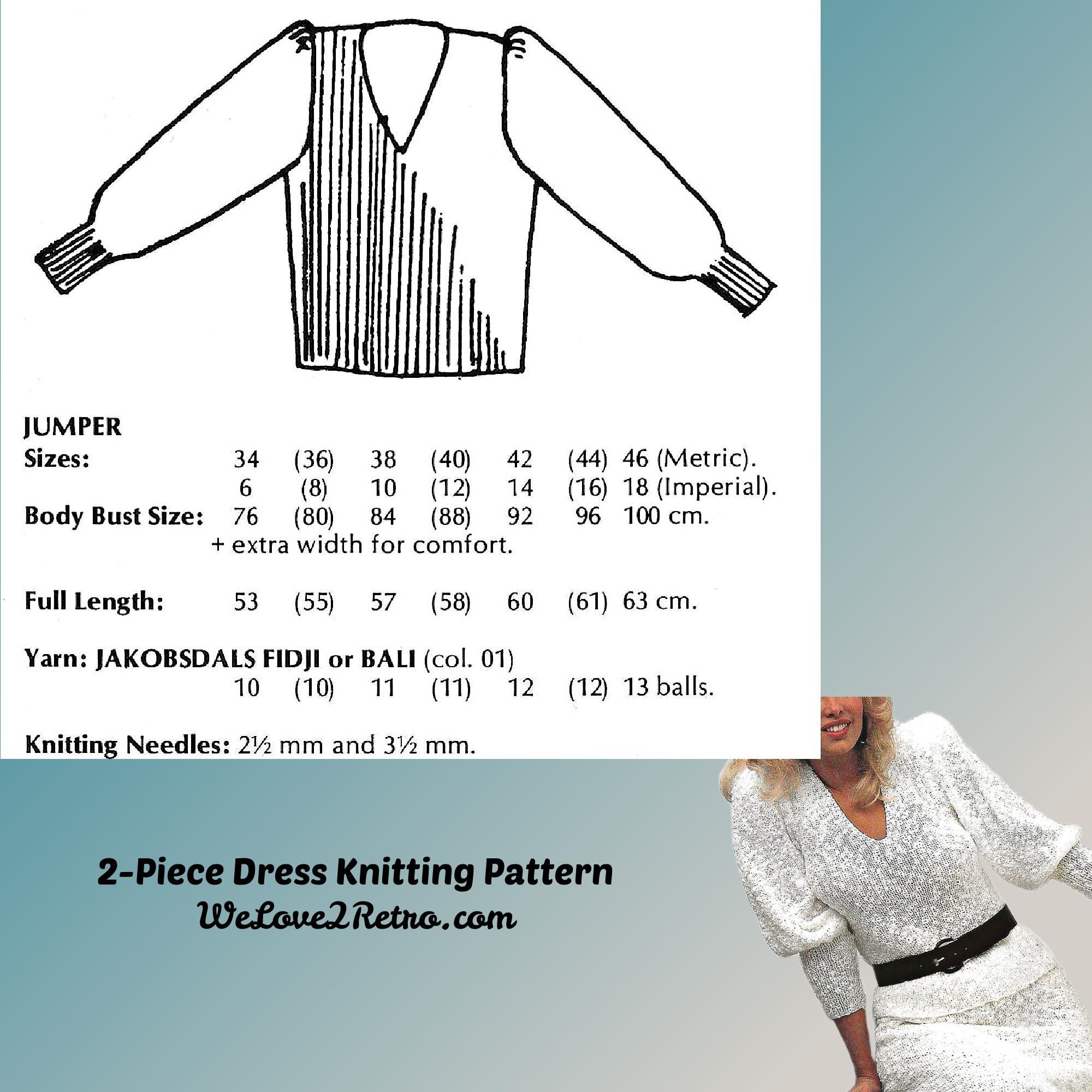 847 EASY Dress Knitting Pattern, Hand Knit Dress, Knit Easy Dress ...