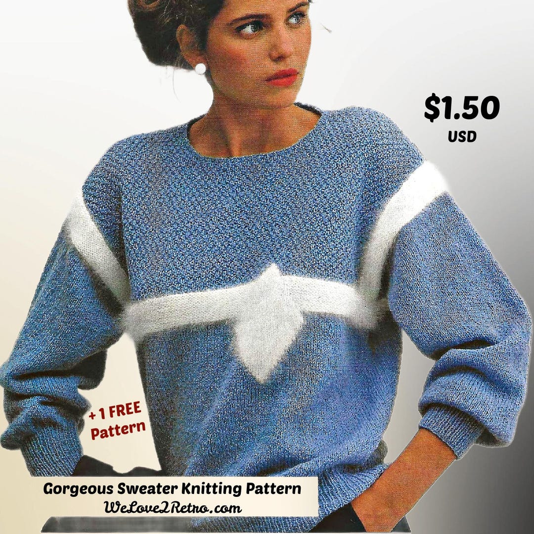 Vintage Sweater Knitting Pattern: Includes +1 Free Pattern (PDF ...