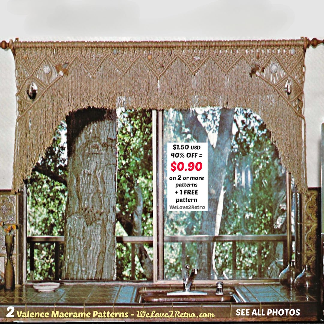 Boho Macrame Curtain Pattern Tutorial PDF Vintage Decor Handmade ...