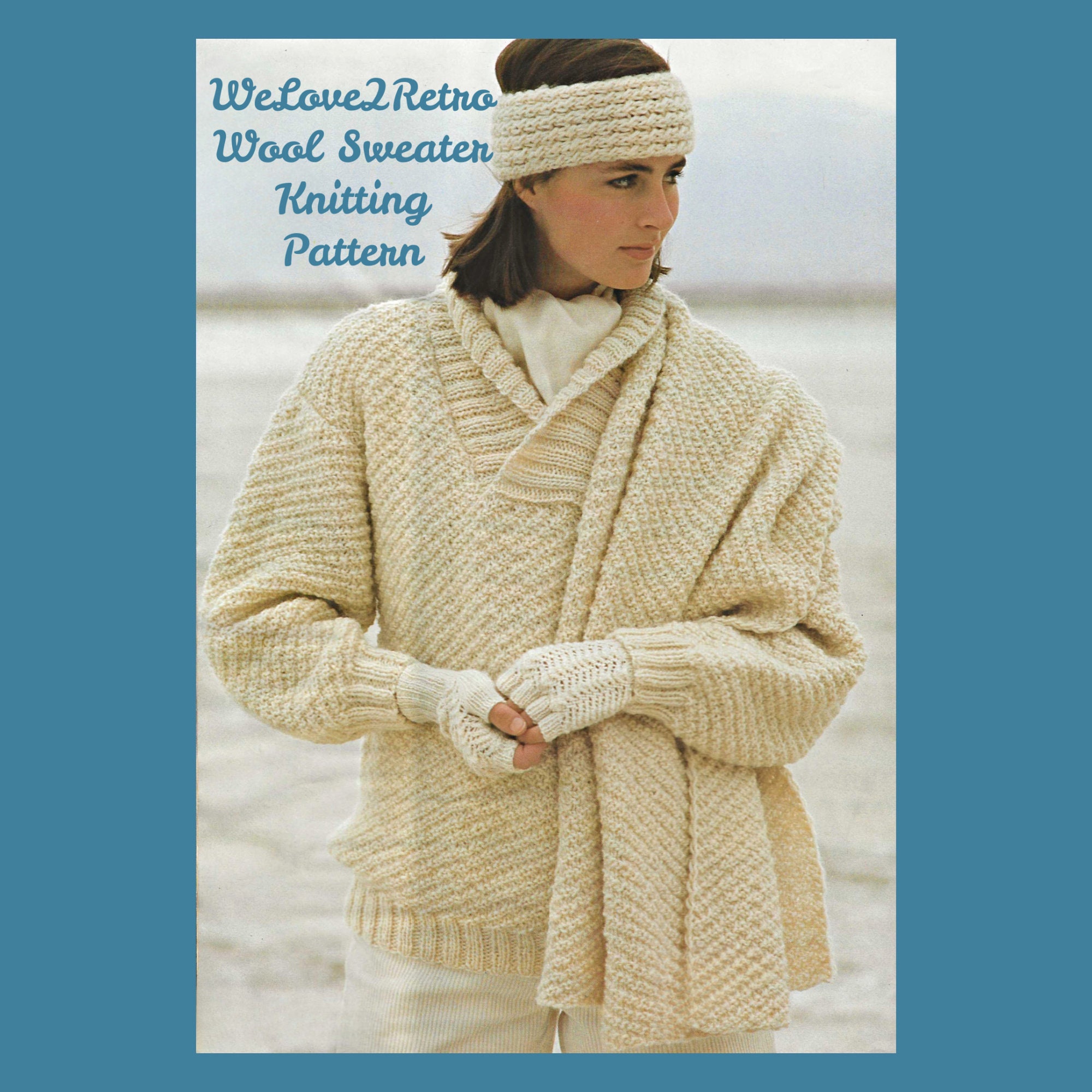 332 Womans Wool Sweater KNITTING PATTERN, Retro Pullover Knitting ...