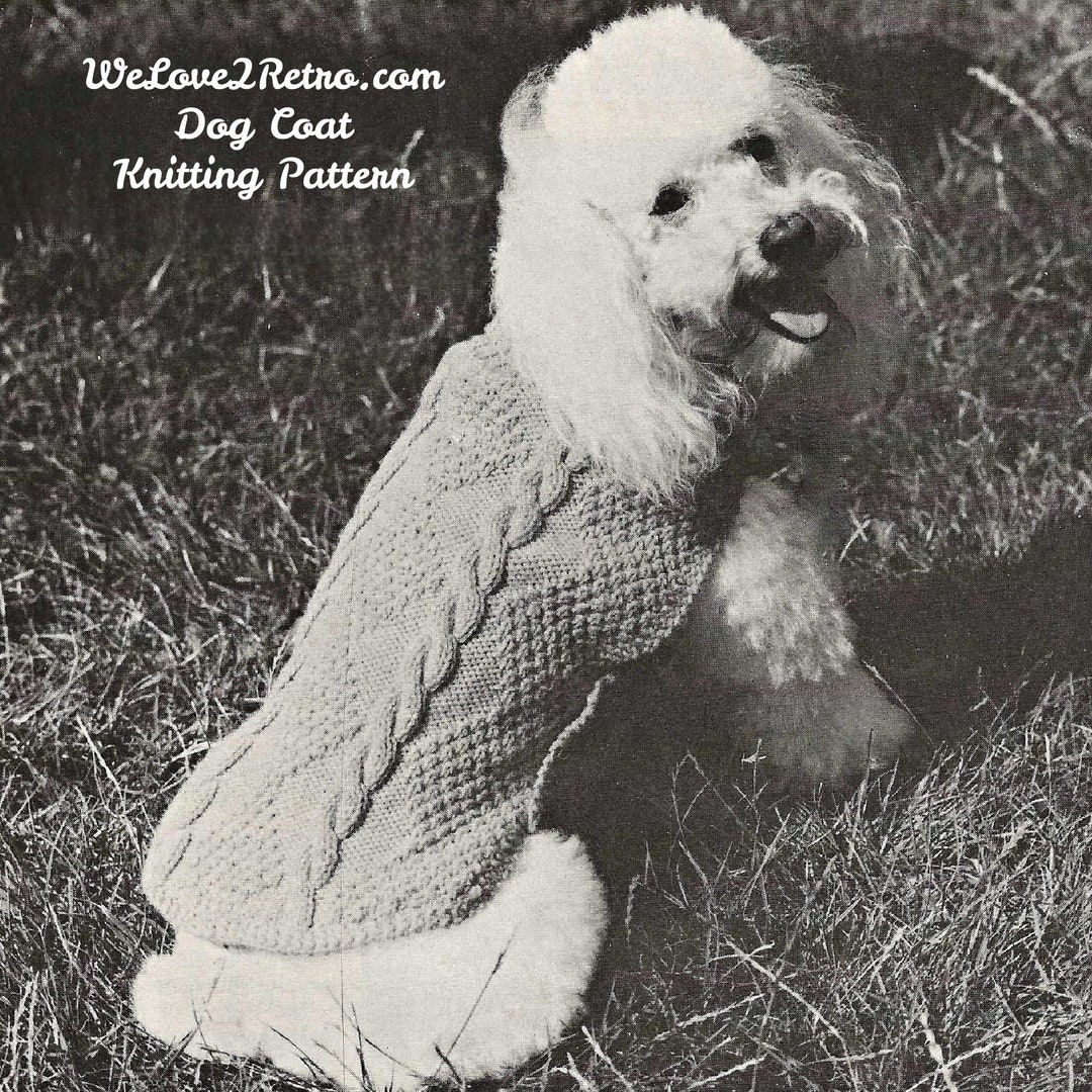252 Vintage Poodle Coat Knitting Pattern, Easy Dog Coat Knitting ...