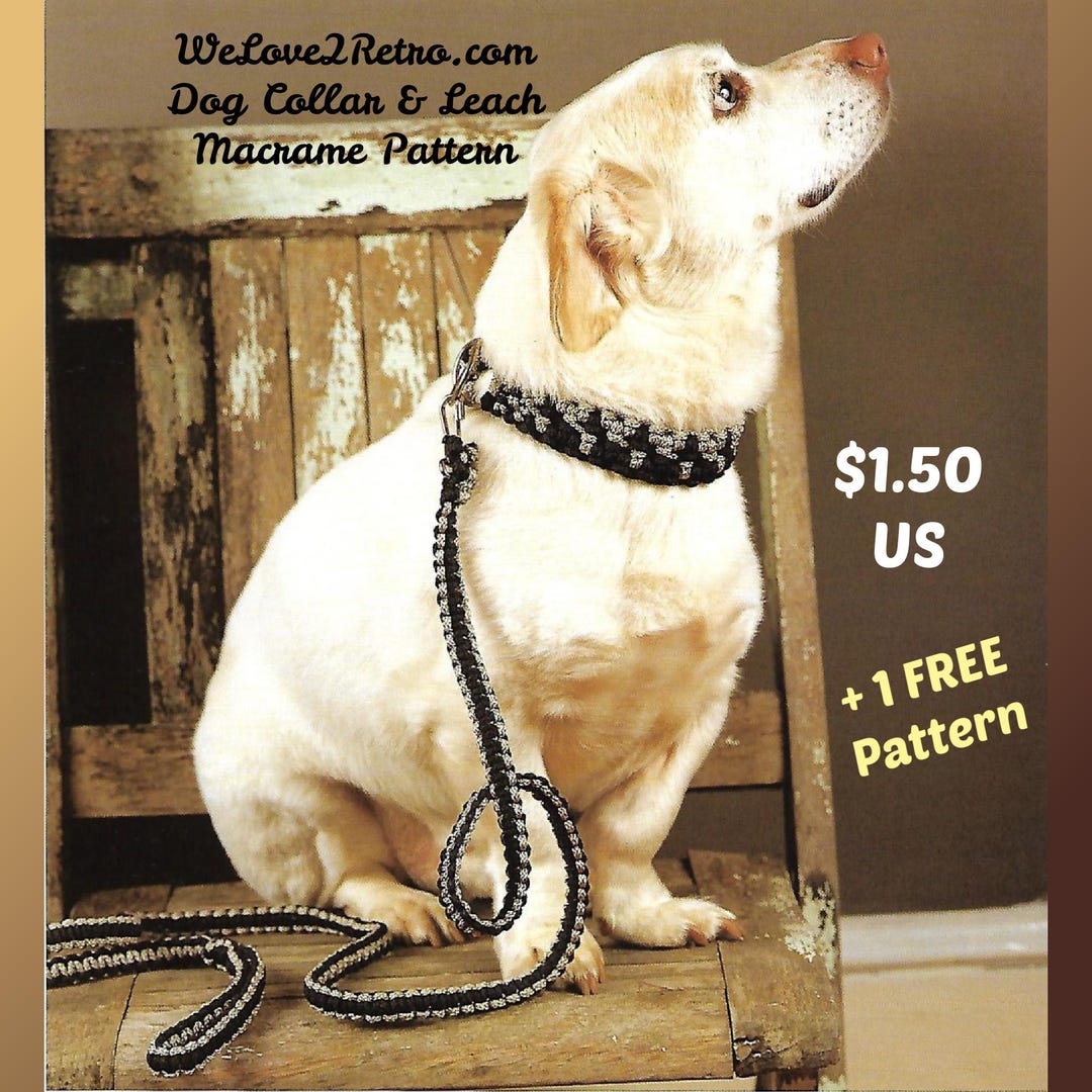 126 – Dog Leash Macrame Pattern, Dog Collar Macrame Pattern, Macrame ...