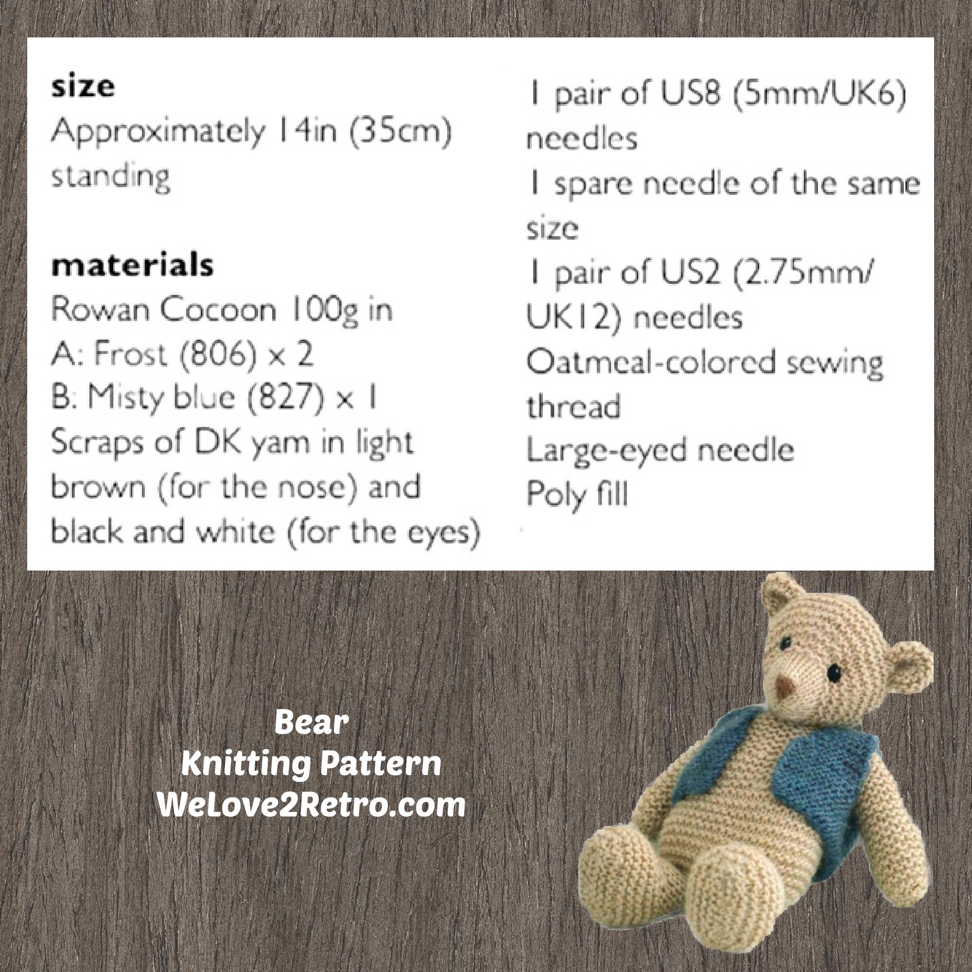 904 Cuddly Teddy Bear Knitting Patterns + 1 FREE PATTERN, Knit Teddy ...