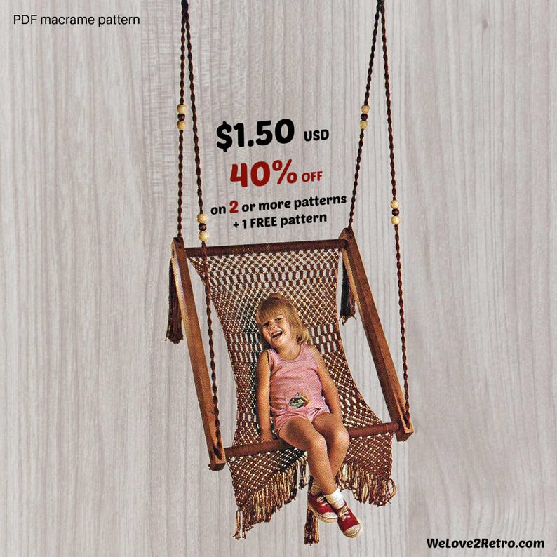 Macrame Chair Pattern PDF – Easy Boho Swing Tutorial, DIY Hanging Seat ...