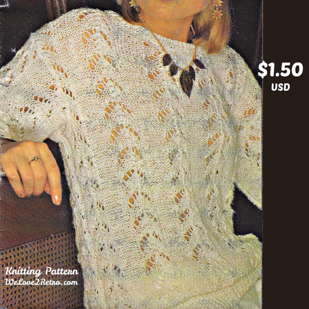 331 Stunning Lacy Sweater Knitting Pattern +1 FREE PATTERN, Knit Summer ...