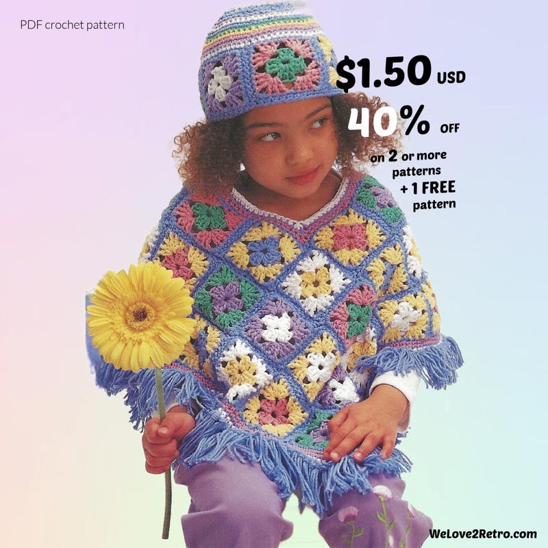 Granny Square Poncho - Etsy