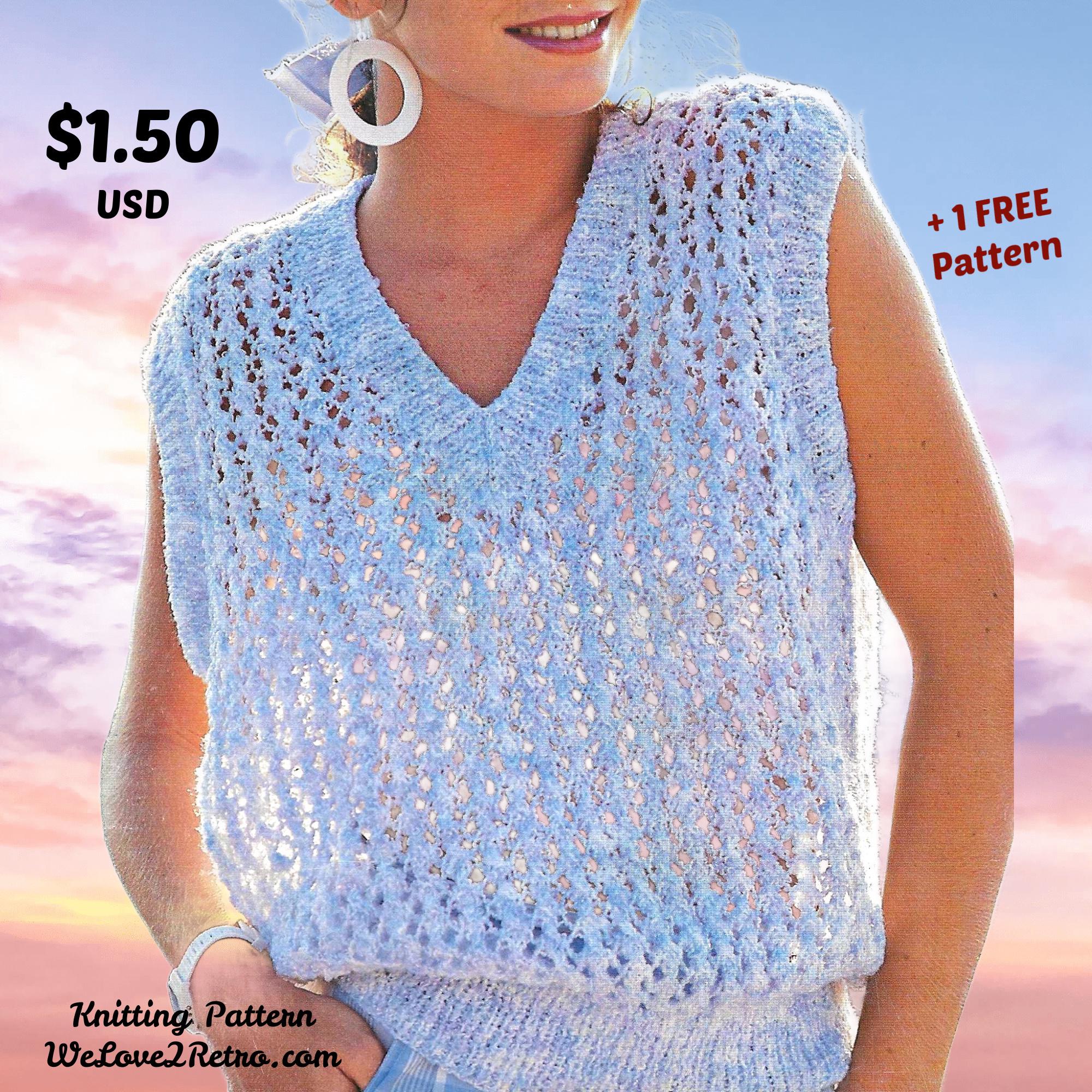 Summer Sweater Knitting Pattern: Women's Sleeveless Top (PDF Pattern ...