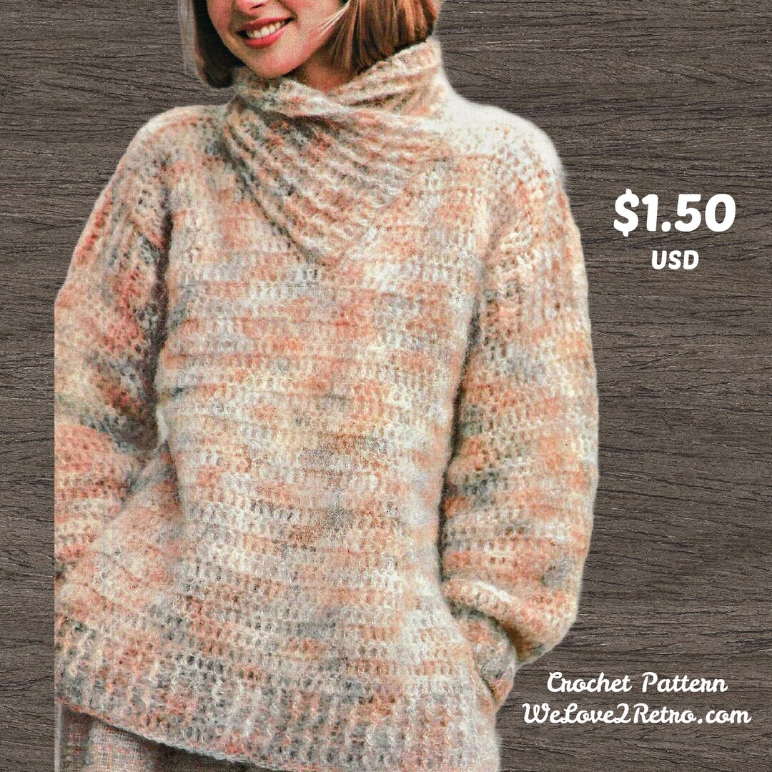 633 Women’s Sweater Crochet Pattern +1 FREE PATTERN, Crochet Sweater ...