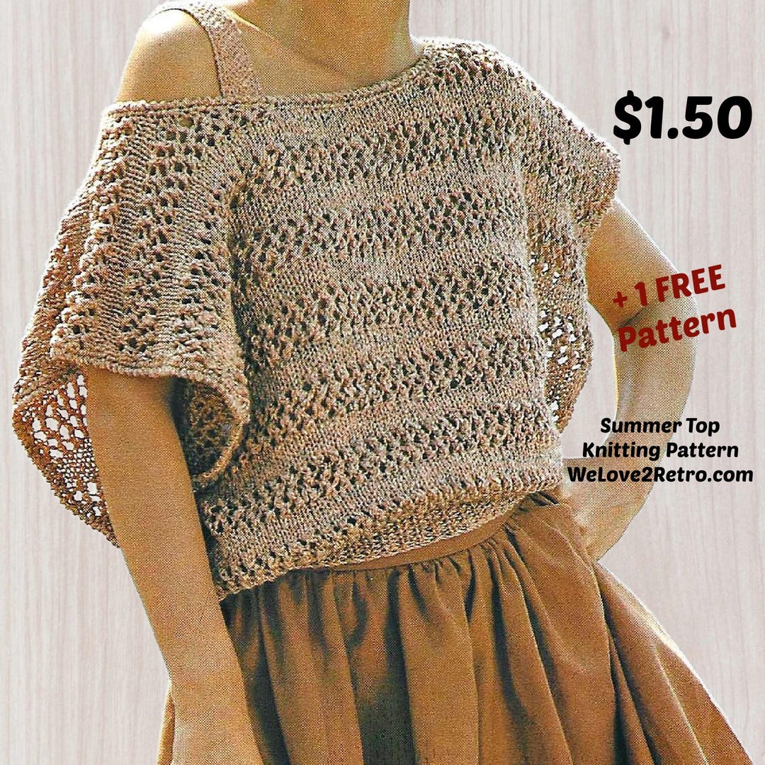 405 EASY Summer Top Knitting Pattern, Knit Easy Sun Top, Knit Easy Top ...