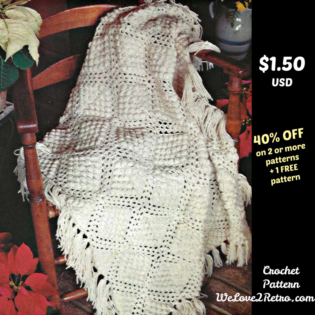 593 Easy Crochet Baby Blanket Pattern – Easy PDF Afghan, Carriage Cover ...