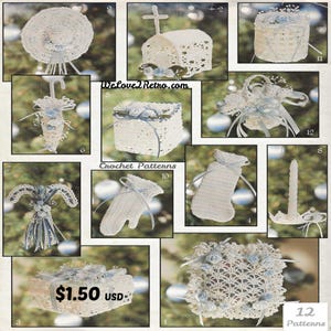 226 - 12 Victorian Christmas Tree Ornament Crochet Patterns +1 FREE ...