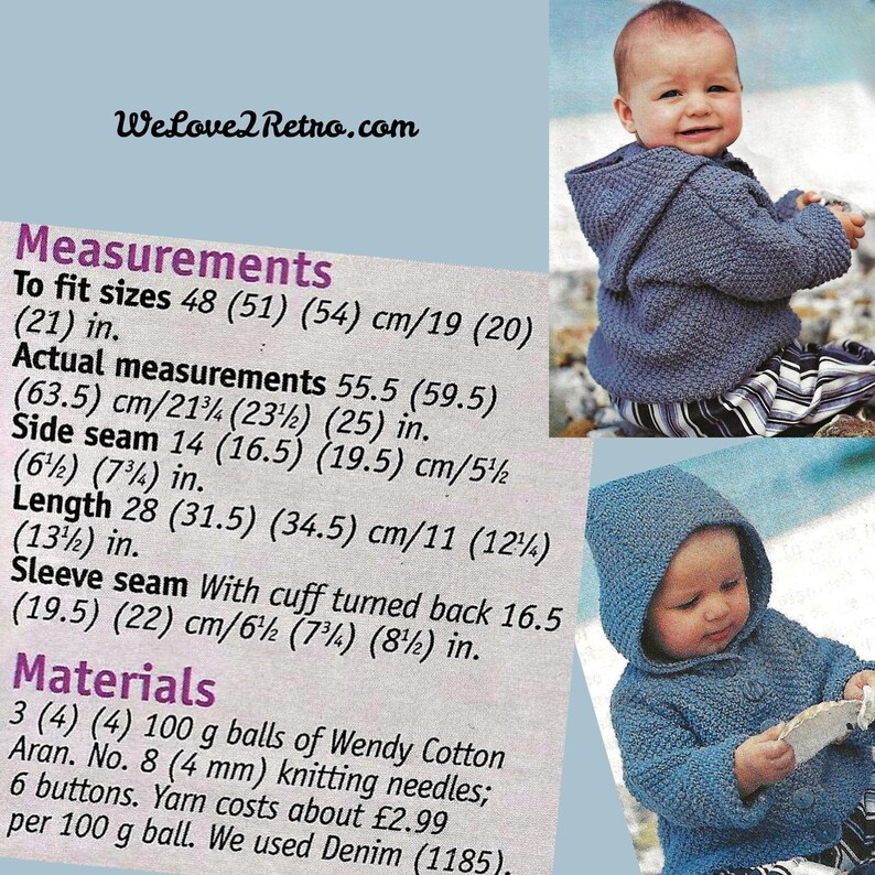 RETIREMENT-SALE*** Baby Hooded Jacket Knitting Pattern PDF – Easy Knit ...