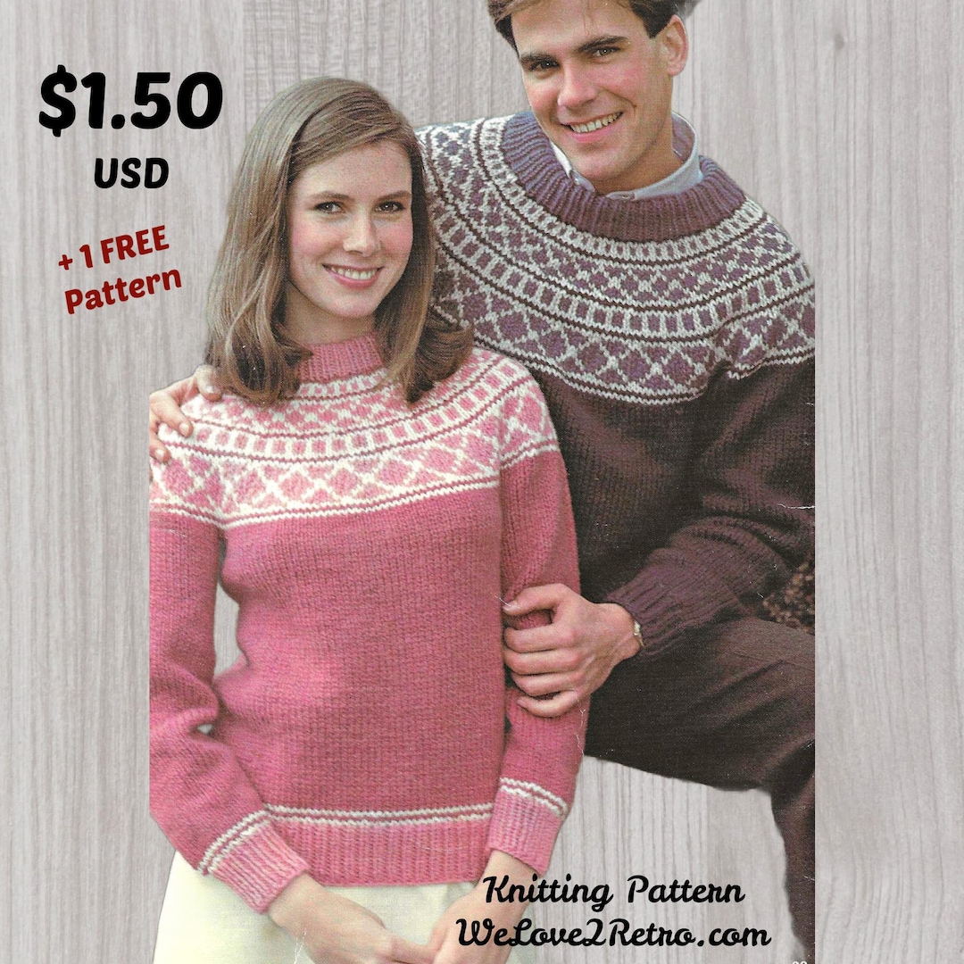 646 Warm Nordic Sweater Knitting Pattern +1 FREE PATTERN, Nordic ...