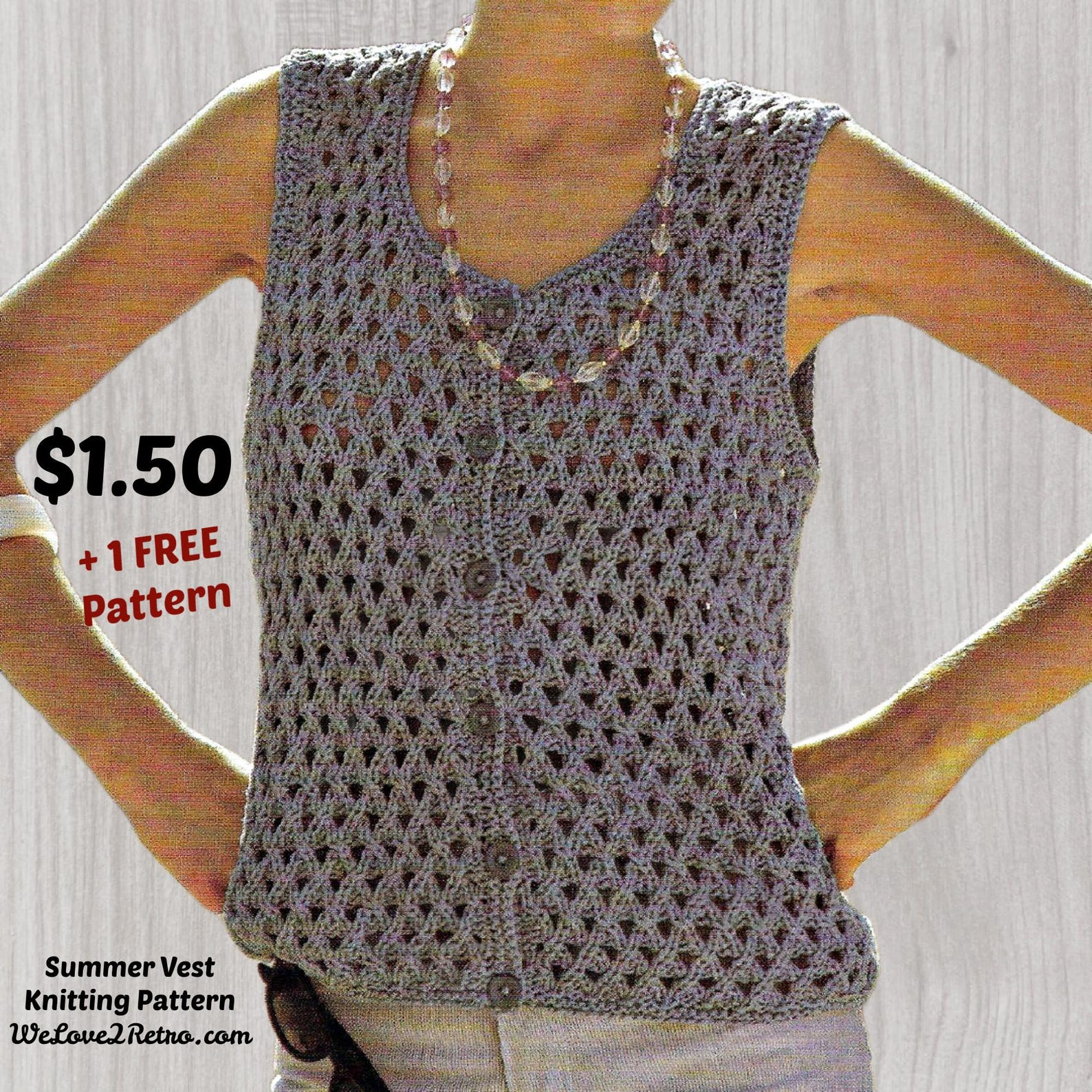 875 Summer Vest Knitting Pattern + FREE PATTERN, Knit Vest Pattern ...