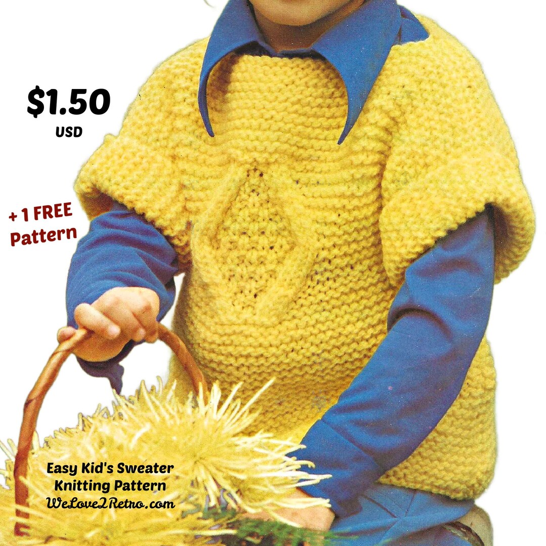 801 Easy Girl's Sweater Knitting Pattern, Knit Sweater Pattern, Knit ...
