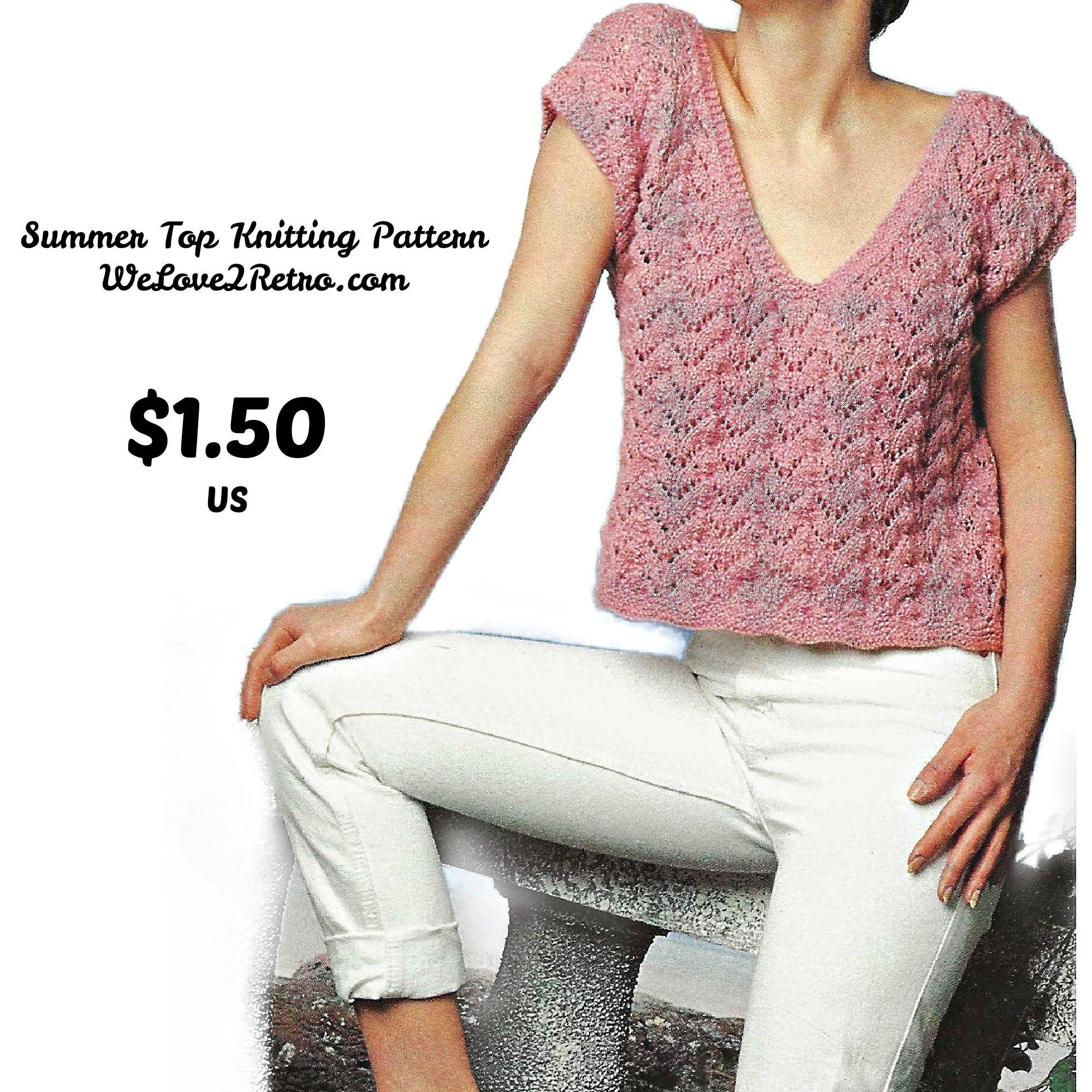 308 Knit Sun Top Pattern +1 FREE PATTERN, Knit Sun Tops, Knit Summer ...