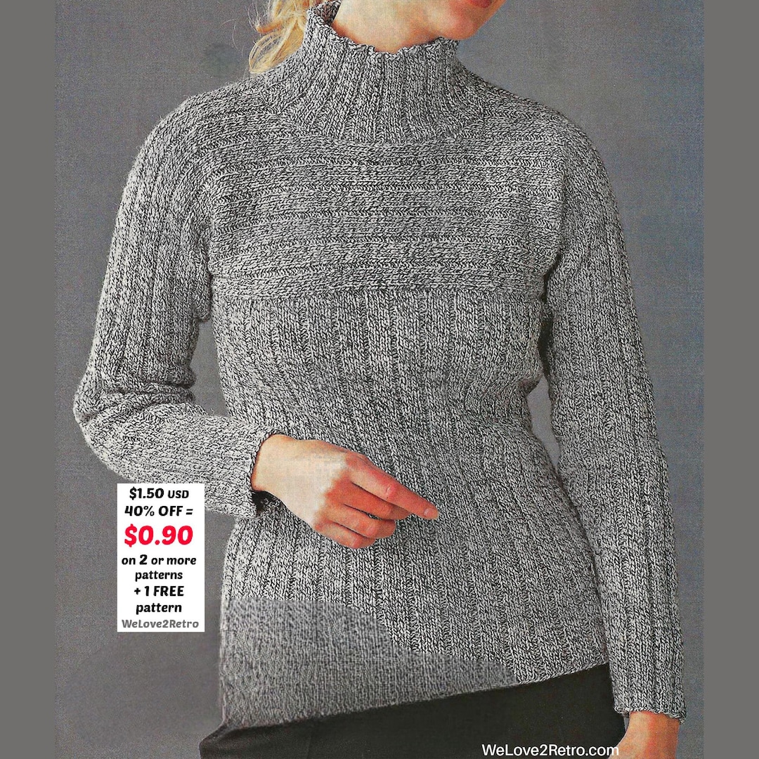 Easy Knit Sweater Pattern PDF - Beginner Pullover Knitting, Cozy Women ...