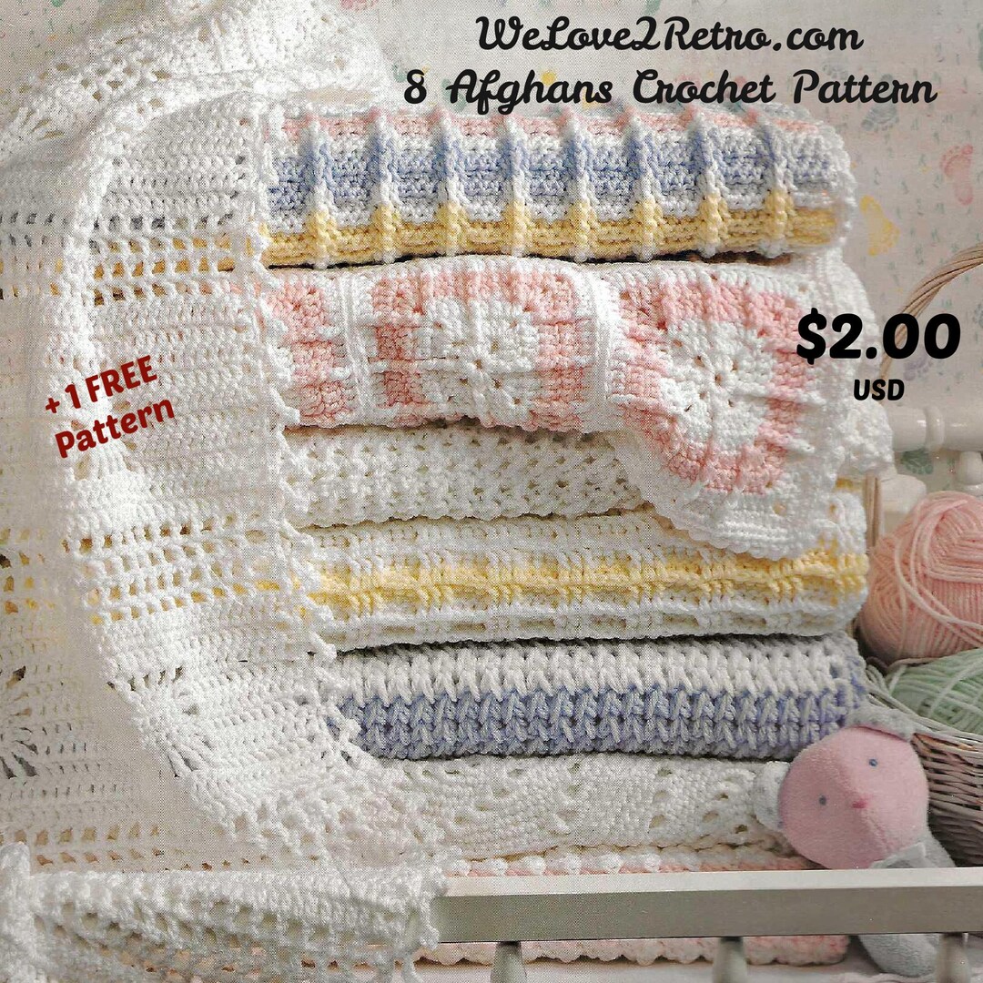 363 – 8 Easy Baby Blanket Crochet Patterns +1 FREE PATTERN, Crochet Baby Blankets, Crochet Baby ...