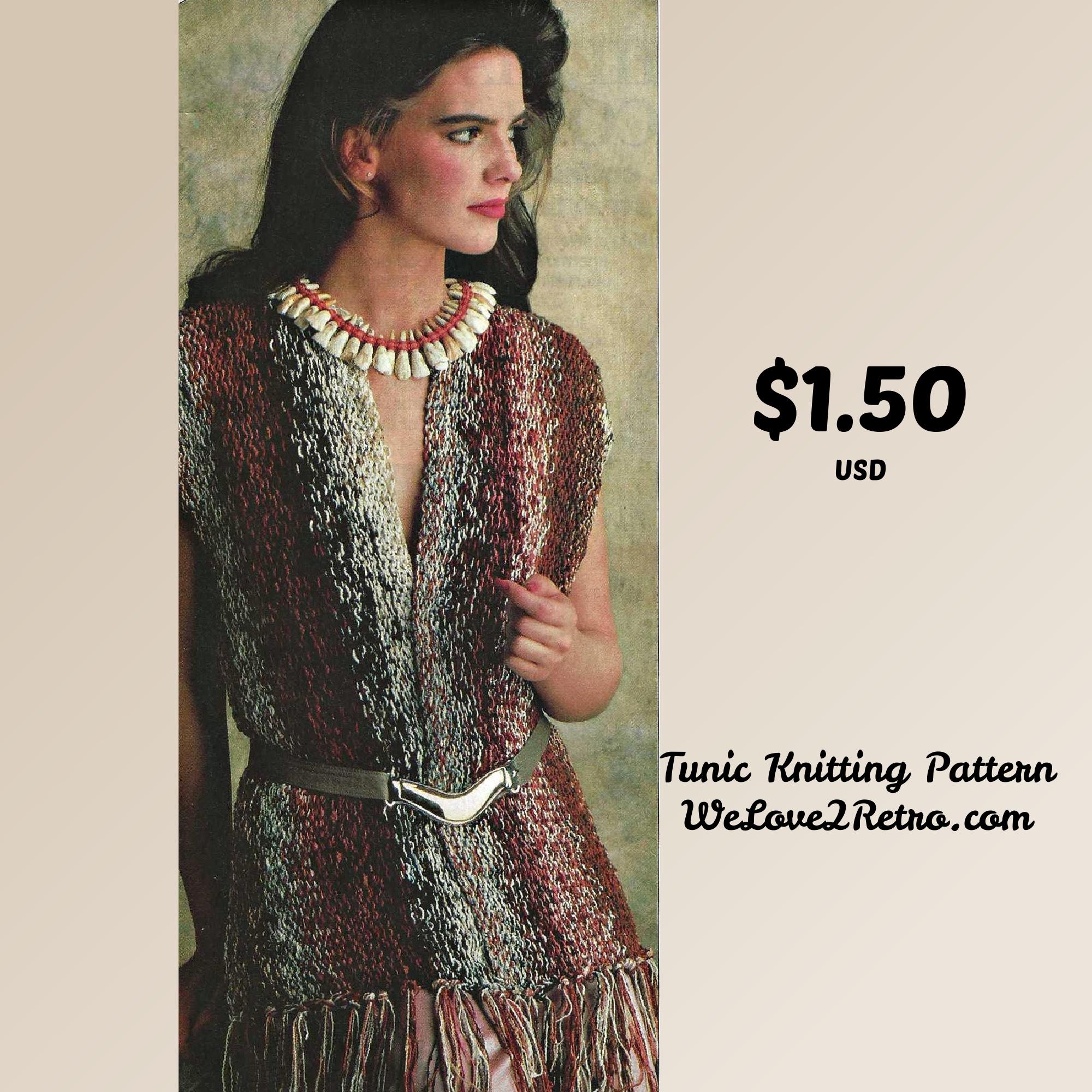 460 Tunic Knitting Pattern for Women +1 FREE PATTERN, Knit Tunic ...