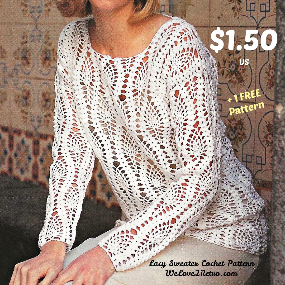 511 Women's Lace Top Crochet Pattern, +1 FREE CROCHET PATTERN, Crochet ...