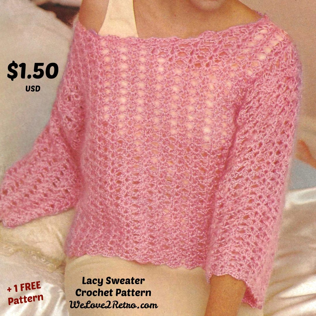 1248 Women’s Lace Top Crochet PATTERN, Crochet Lace Top PDF, Lacy ...
