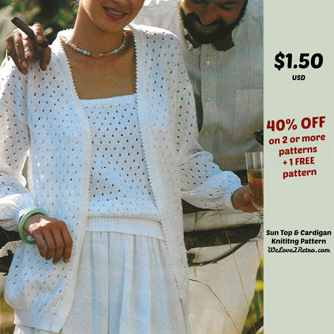 Knit Sun Top & Cardigan Pattern: Lightweight Summer Cotton (PDF ...