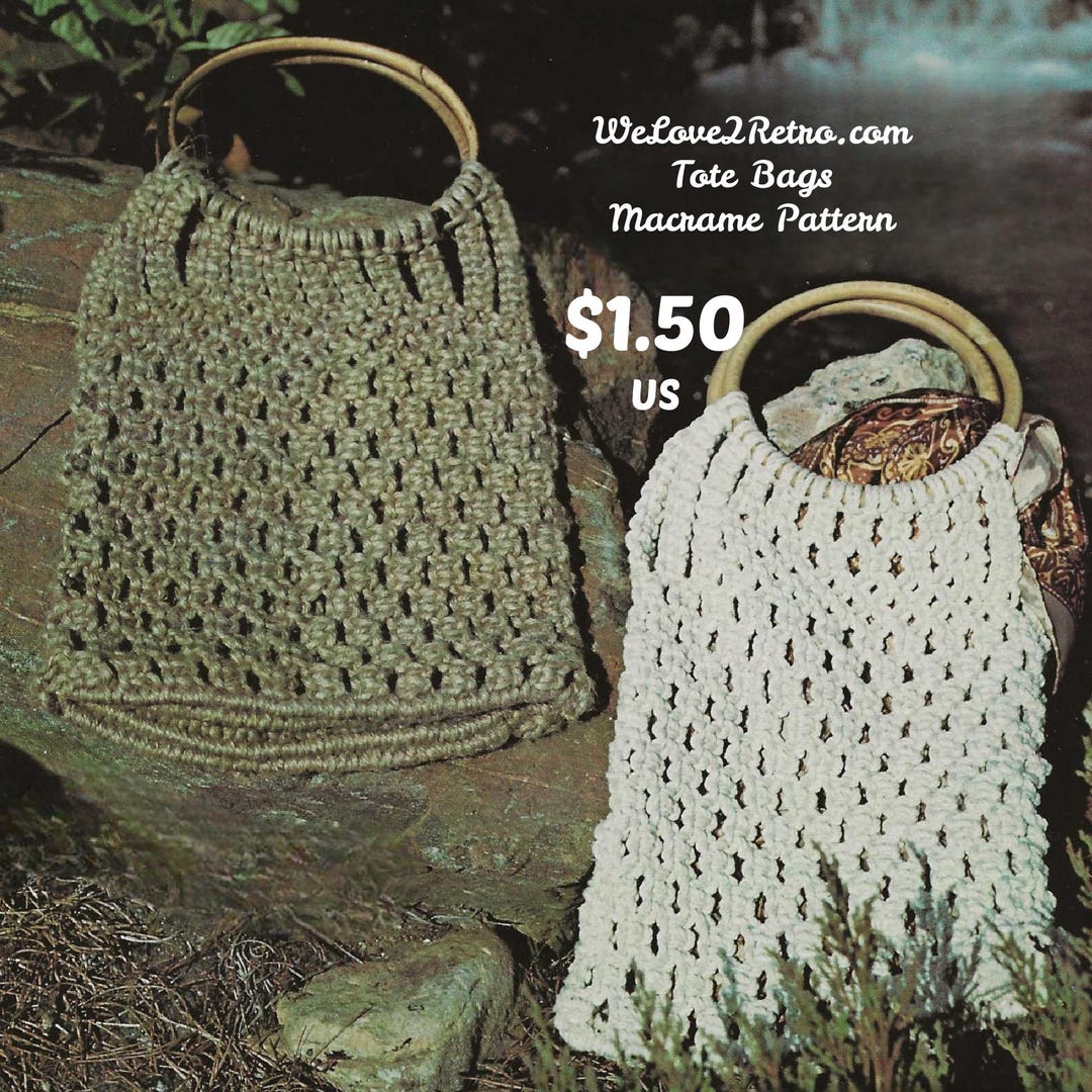 185 - Market Bag Macrame Pattern + 1 FREE PATTERN, Macrame Bag Pattern ...