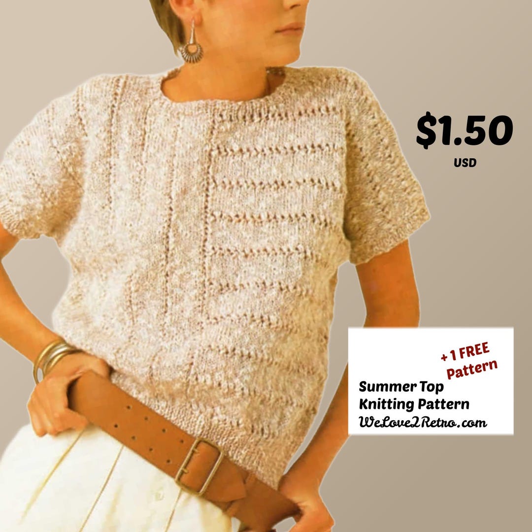 907 EASY Summer Top Knitting Pattern +1 FREE Knitting PATTERN, Knit ...