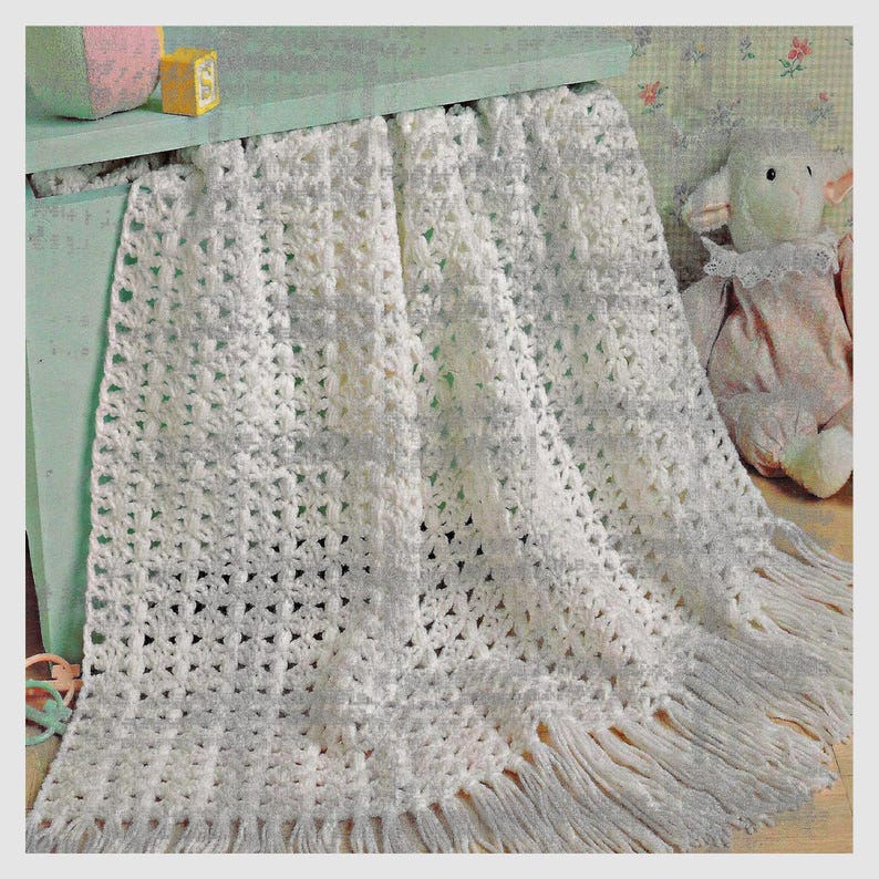 Crochet Baby Blanket Pattern PDF - Vintage Afghan Lapghan Heirloom ...