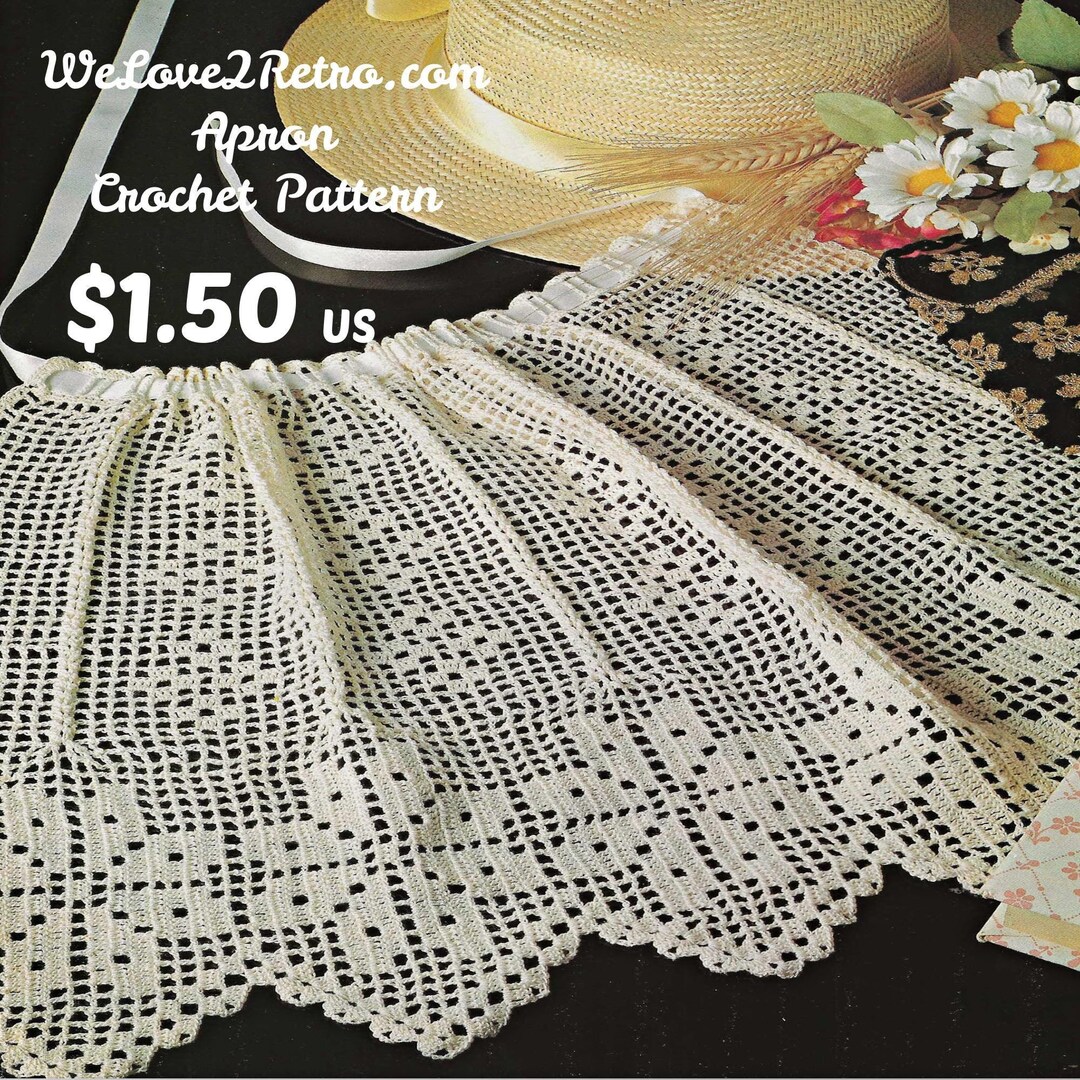 259 Vintage Apron Crochet Pattern +1 FREE CROCHET PATTERN, Crochet ...