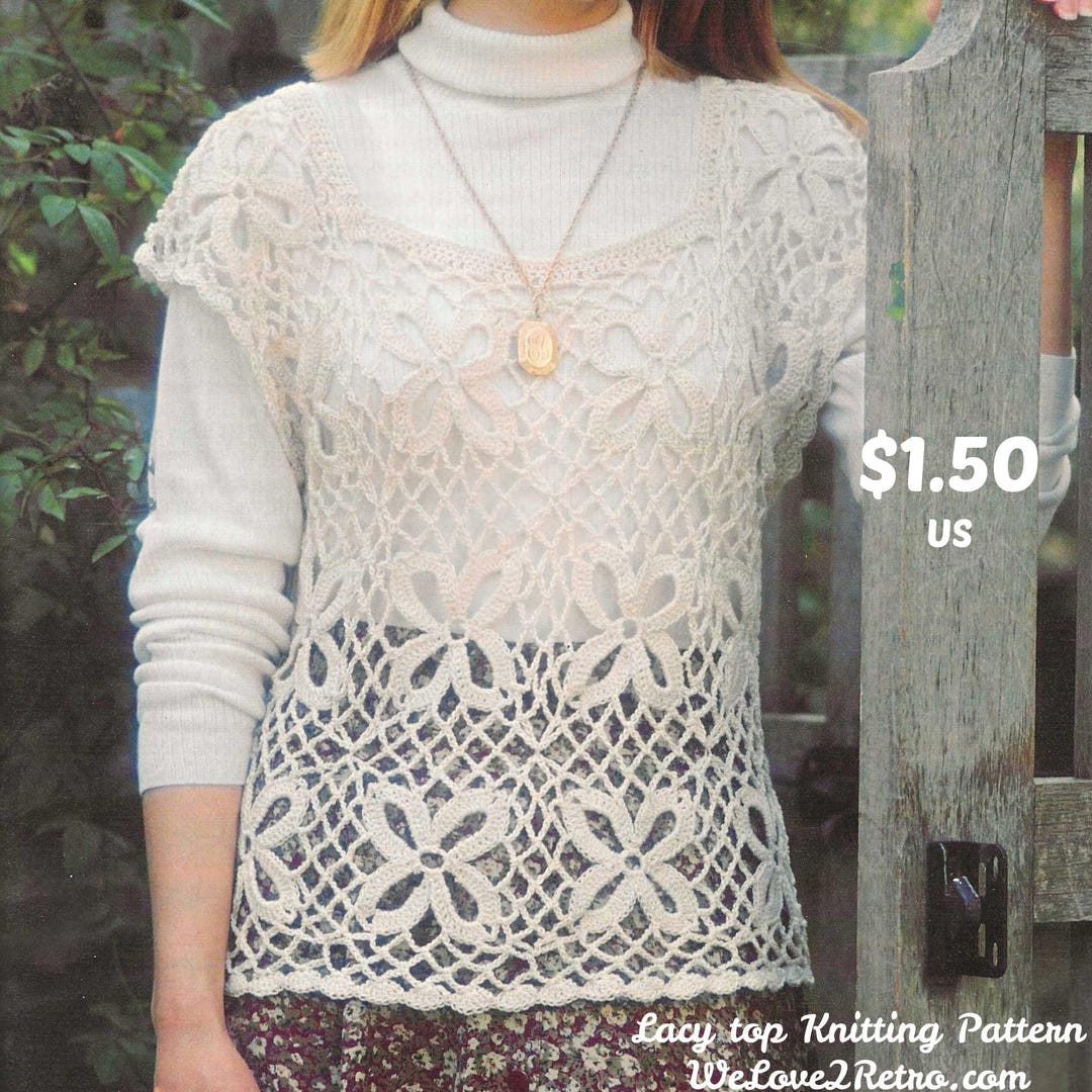 283 Womans Lacy Pullover Crochet Pattern ... 1 FREE CROCHET PATTERN Crochet Sweater Patterns - Etsy