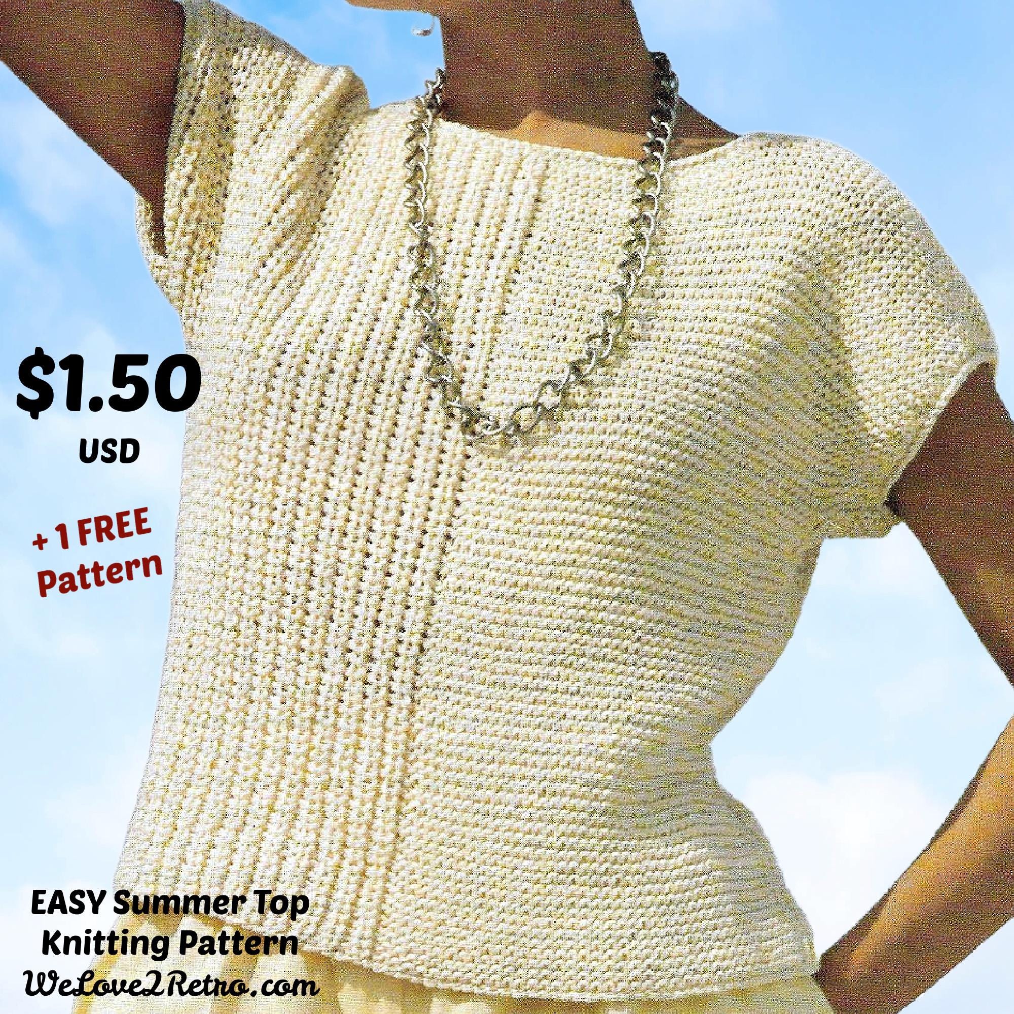 837 VERY EASY Summer Top Knitting Pattern +1 FREE Knitting Pattern ...