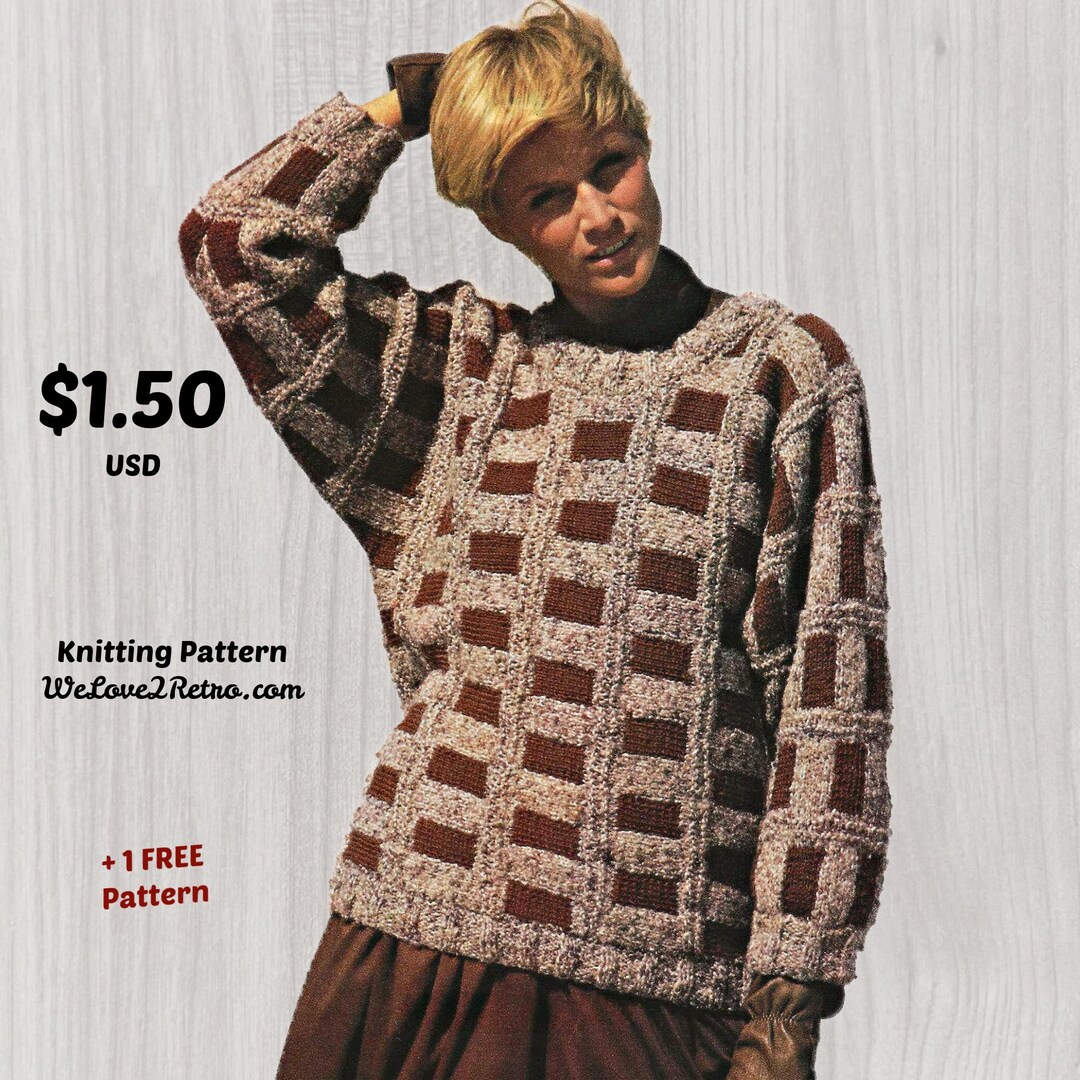 456 - Vintage Sweater Knitting Pattern, Knit Sweater Pattern, Vintage ...