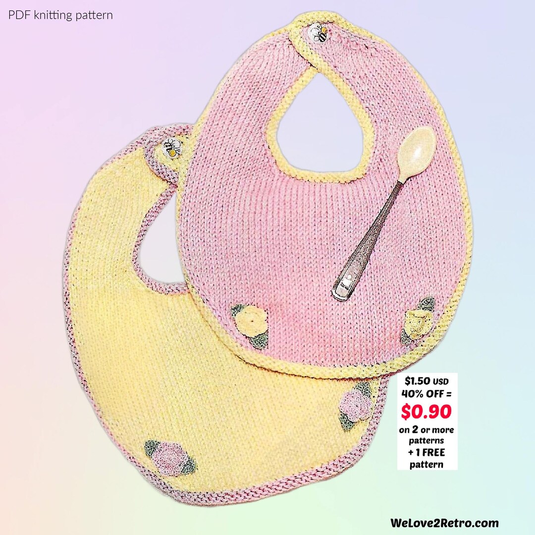 RETIREMENT-SALE*** Baby Bib Knitting Pattern, Knit Newborn PDF, Infant ...