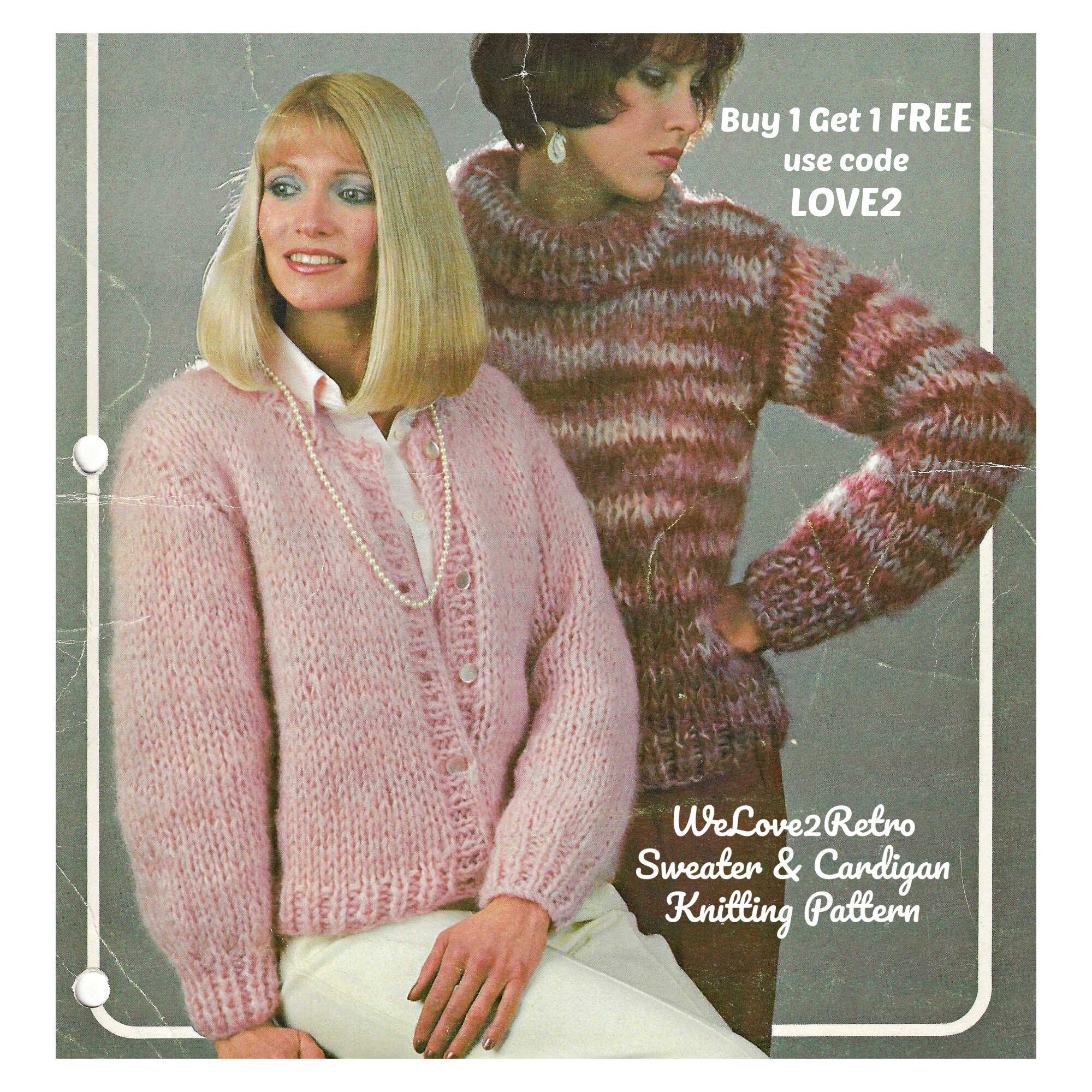 277 Nostalgic Cardigan Knitting Pattern. Retro Cardigan Knitting Pattern, Easy Pattern to Knit ...