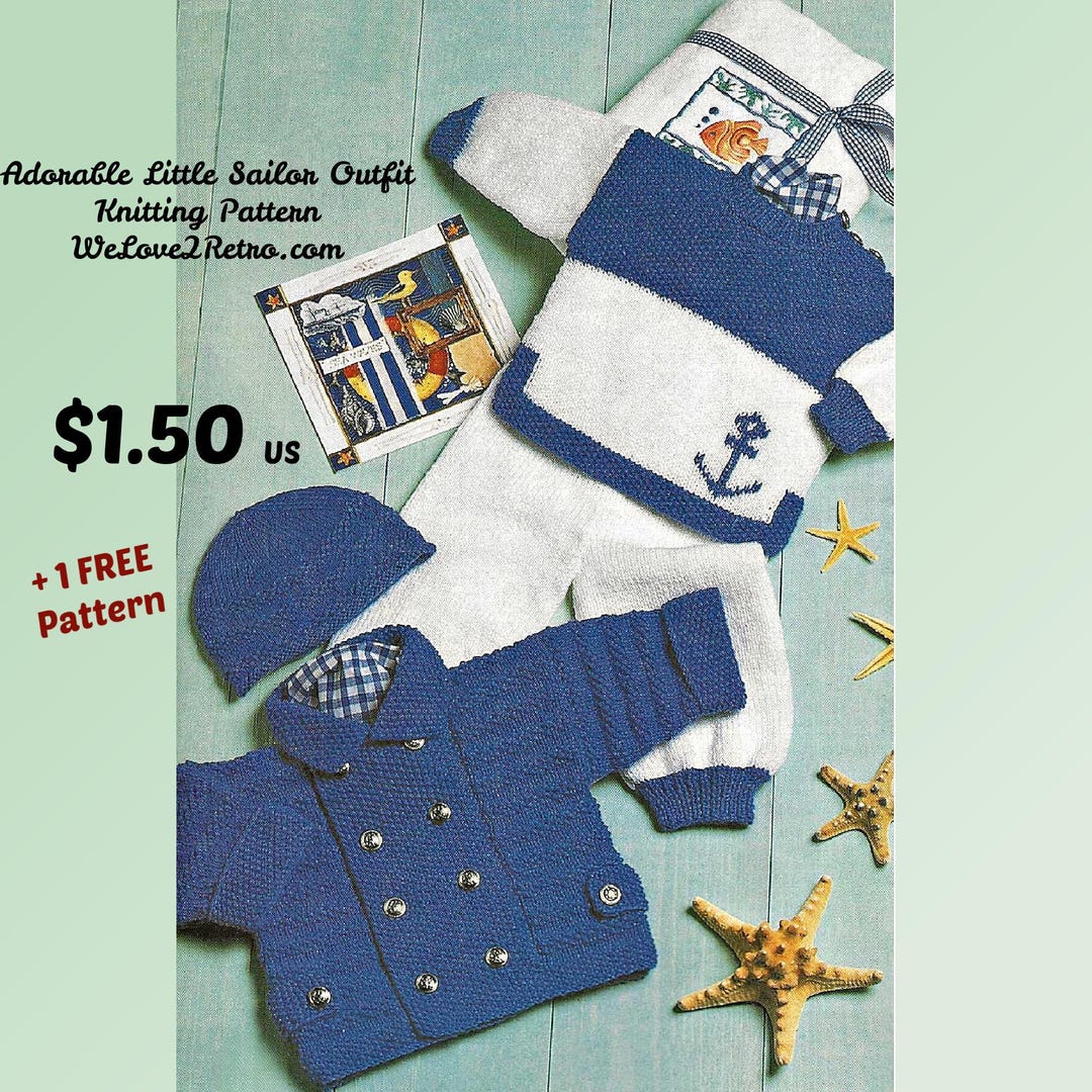 376 Baby Sailor Knitting Patterns + 1 FREE KNITTING PATTERN, Knit Baby ...