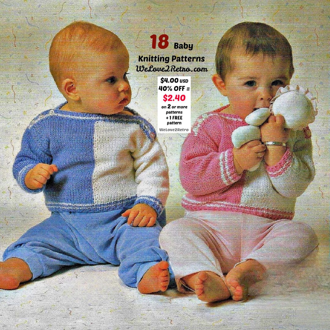 RETIREMENT-SALE*** Knit Baby Clothes Pattern PDF – Sweater, Bonnet ...
