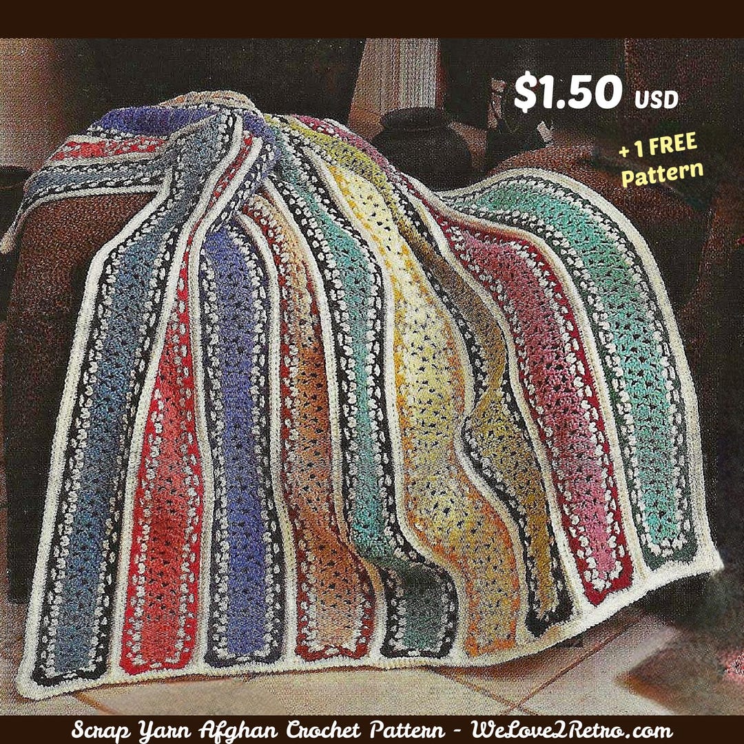 747 Scrap Yarn Afghan Crochet Patterns +1 FREE CROCHET PATTERN, Scrap ...