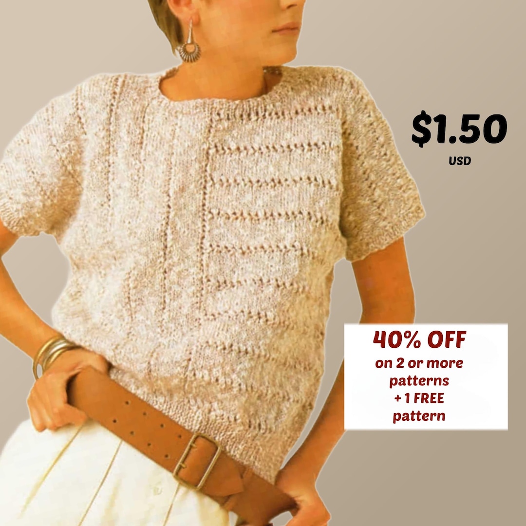 Knit Summer Top Pattern: Easy Cotton Sun Top (PDF Download) - Etsy