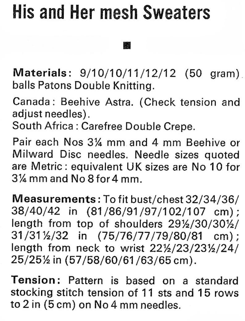 Easy Unisex Sweater Knitting Pattern - Knit Cozy Pullover Vintage ...