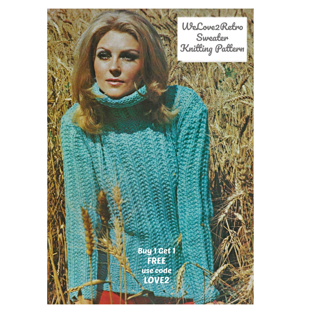 271 Vintage Sweater KNITTING PATTERN, Retro Sweater Knitting Pattern ...